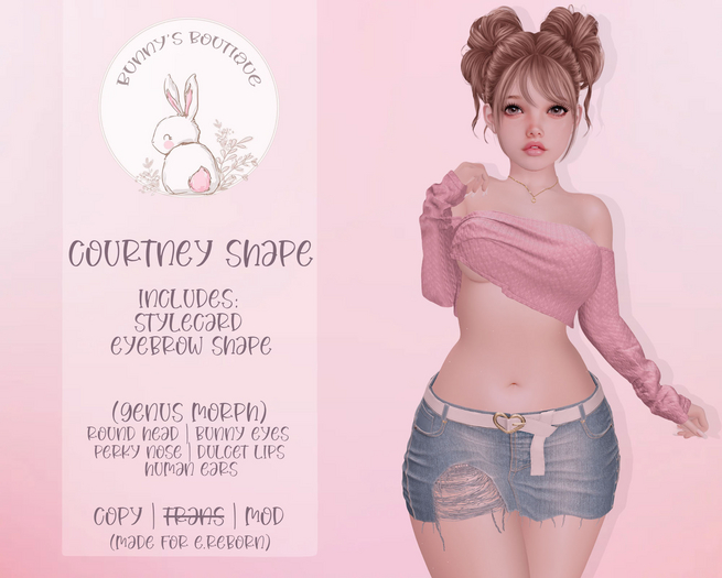Second Life Marketplace - {Bunny's Boutique} Courtney Shape ~ Genus Morph & Reborn